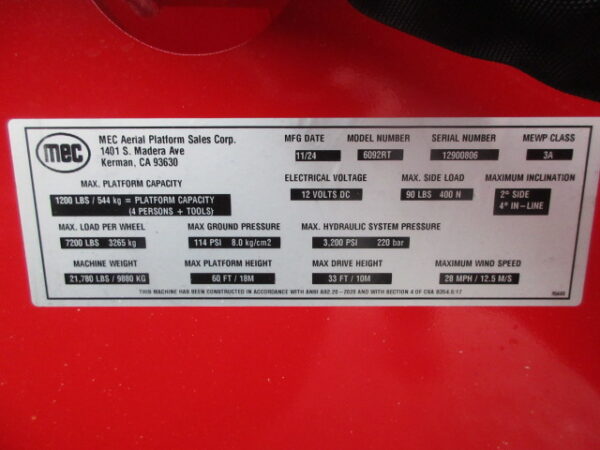 NEW 2024 MEC 6092 RT Scissor Lift | Aerial Titans